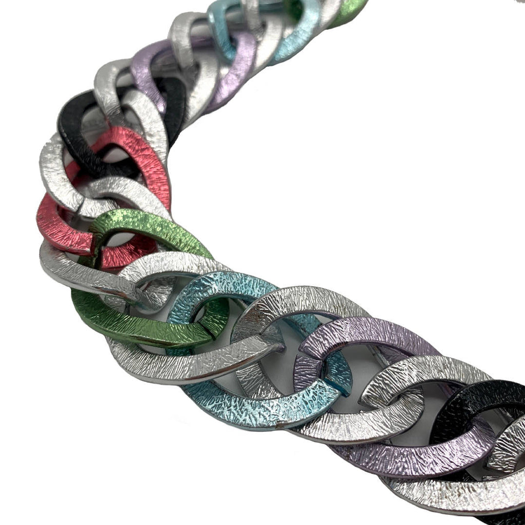 Colourful metallic link chain necklace | The Accessory Circle – The ...
