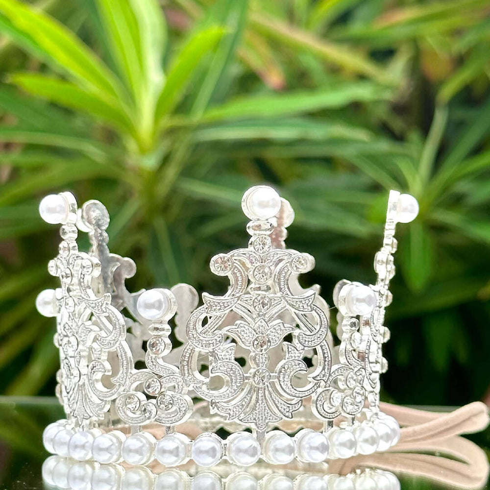 Baby Girl Crown Tiara Headband with Pearls and Crystals The Accessory Circle by X Terrace